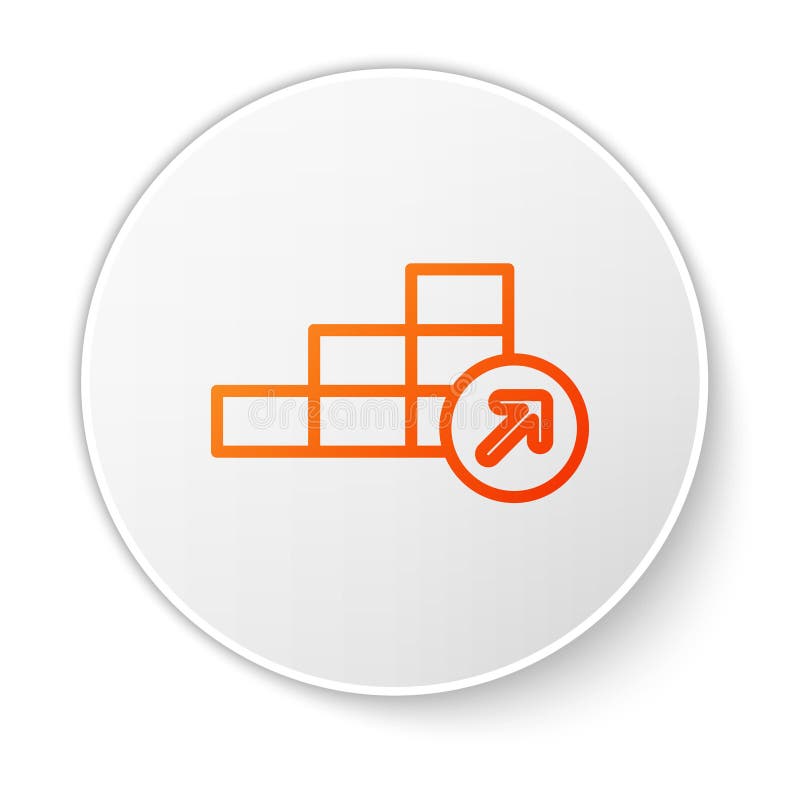 Orange Line Financial Growth Icon Isolated on White Background ...