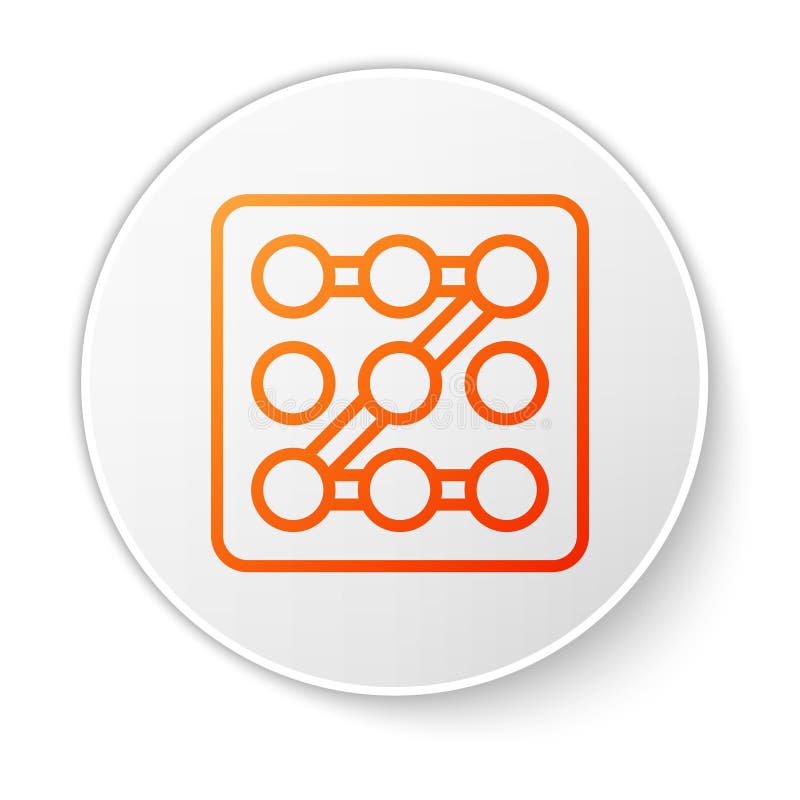 Orange Line Graphic Password Protection and Safety Access Icon Isolated ...