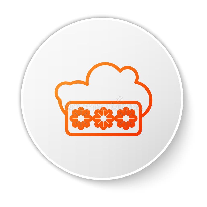 Orange Line Password Protection and Safety Access Icon Isolated on ...