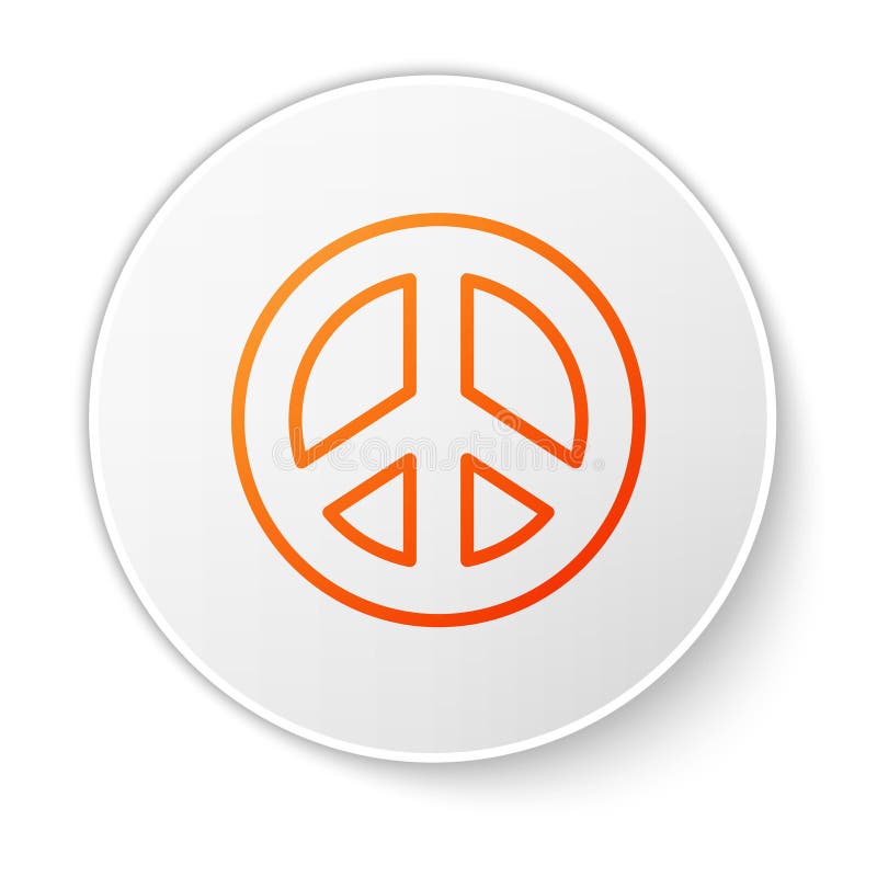 Orange Line Peace Icon Isolated on White Background. Hippie Symbol of ...