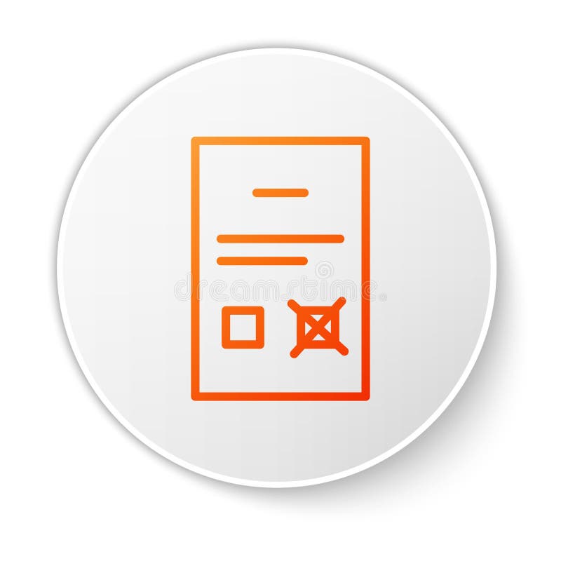 Orange Line Poll Document Icon Isolated on White Background. White ...
