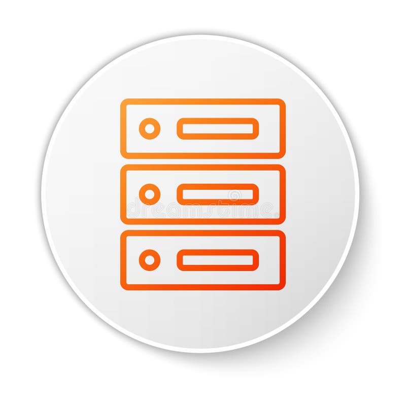 Orange Line Server, Data, Web Hosting Icon Isolated on White Background ...