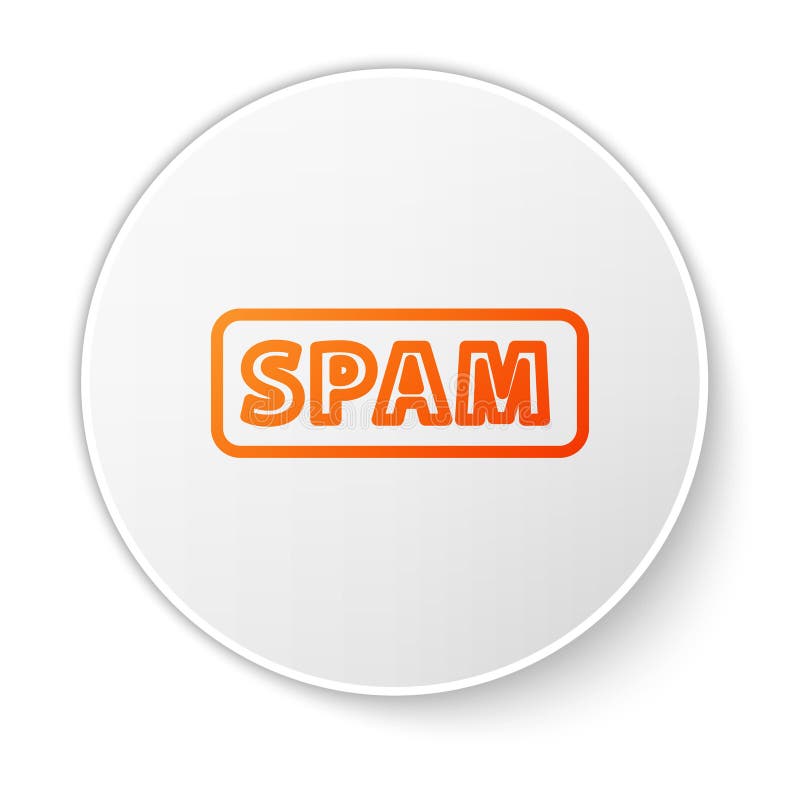 Orange Line Spam Icon Isolated on White Background. White Circle Button ...