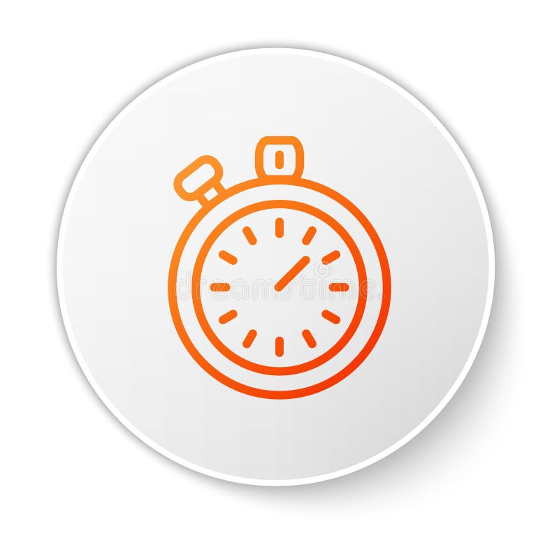 Orange Line Stopwatch Icon Isolated on White Background. Time Timer ...