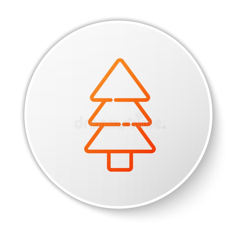 Orange Line Tree Icon Isolated on White Background. Forest Symbol ...