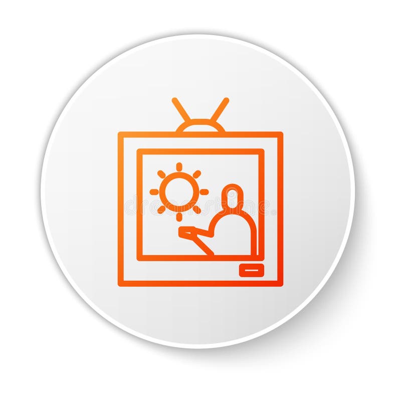 Orange Line Weather Forecast Icon Isolated on White Background. White ...