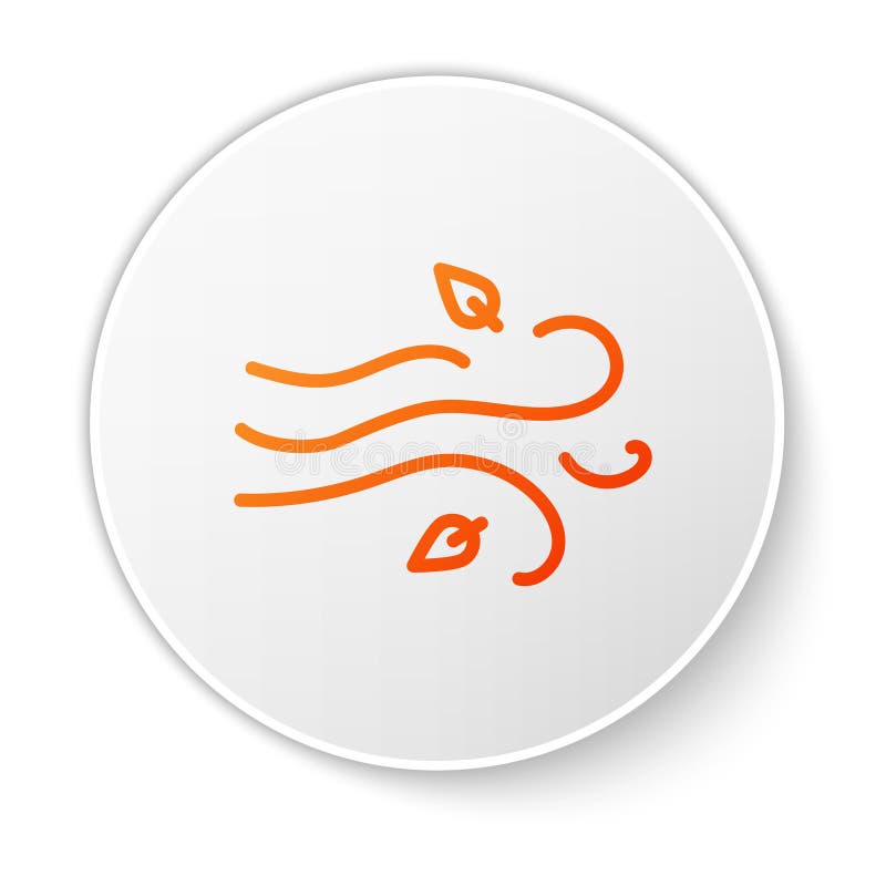 Orange Line Wind Icon Isolated on White Background. Windy Weather ...