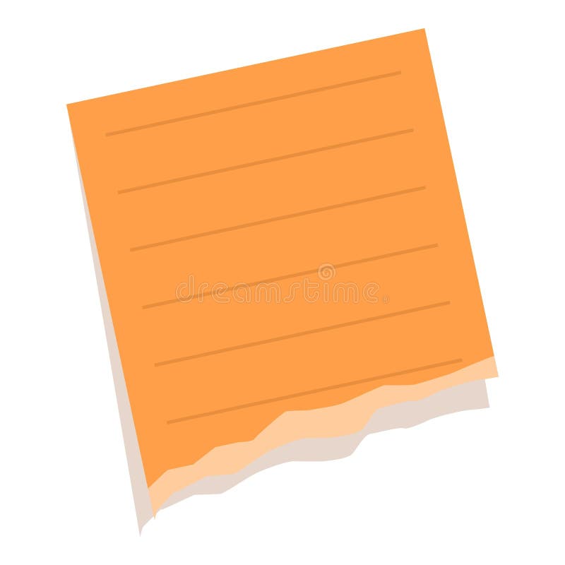 Orange Lined Paper is Shown with a Torn Bottom Edge Stock Illustration ...