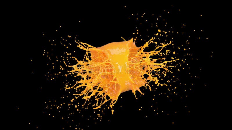 Orange Liquid Ball Explosion Stock Video - Video of fresh, closeup ...