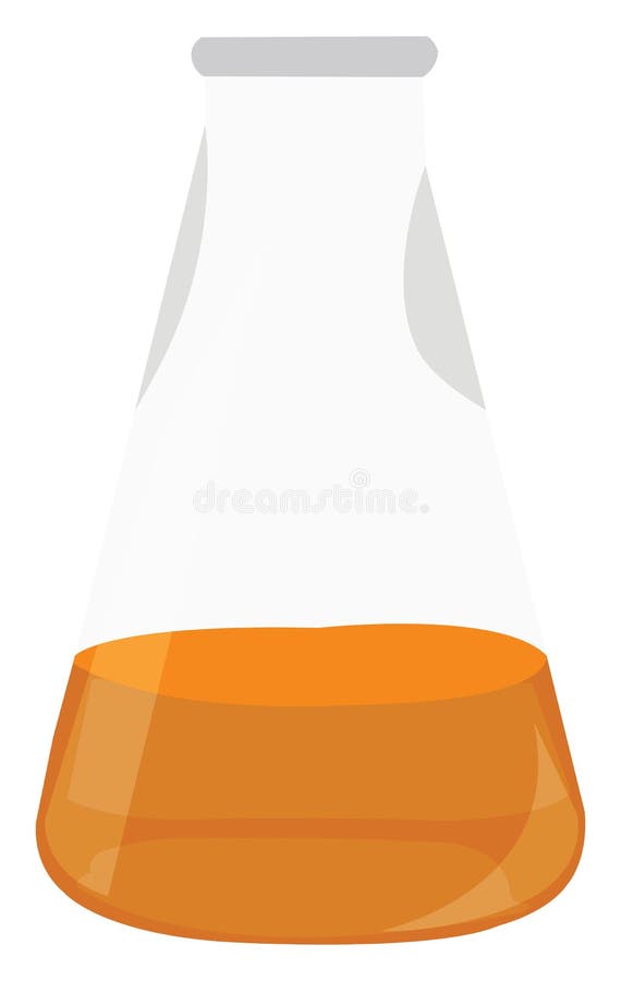 Orange Liquid in Glass Flask, Icon Stock Vector - Illustration of icon ...