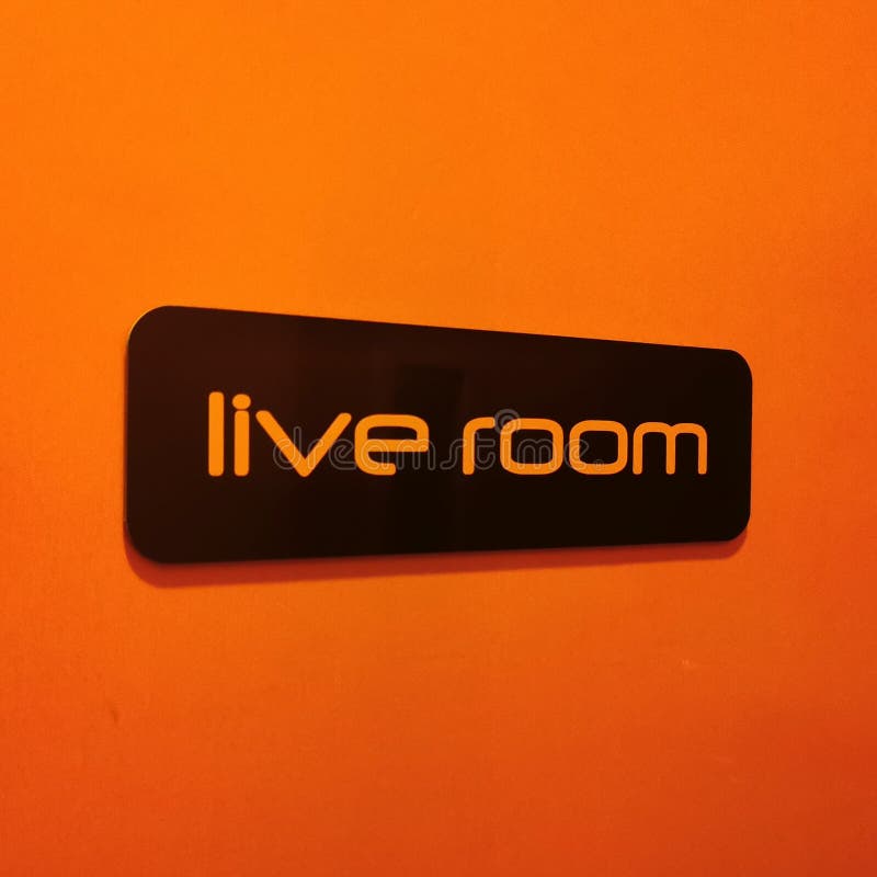 Orange Live Room Sign stock photo. Image of orange, vocal - 246992710