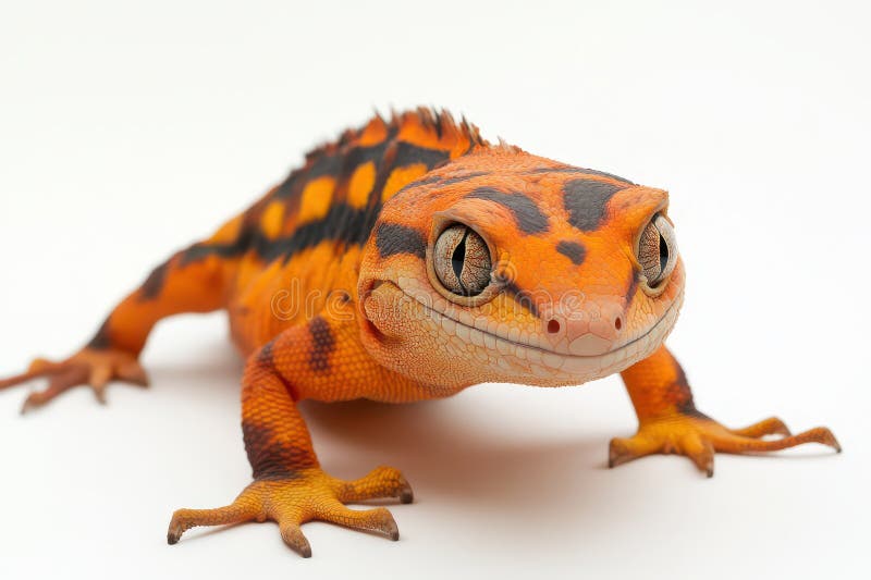 Orange Lizard with Black Markings on Display Stock Illustration ...