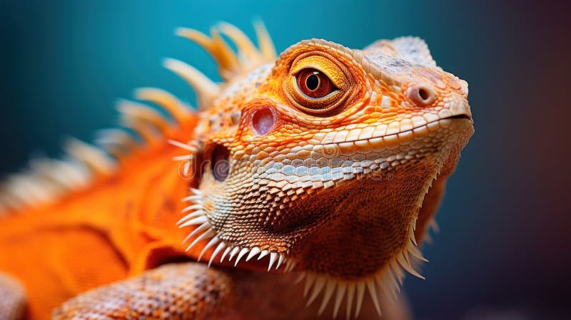 An Orange Lizard with a Long Tail, AI Stock Illustration - Illustration ...