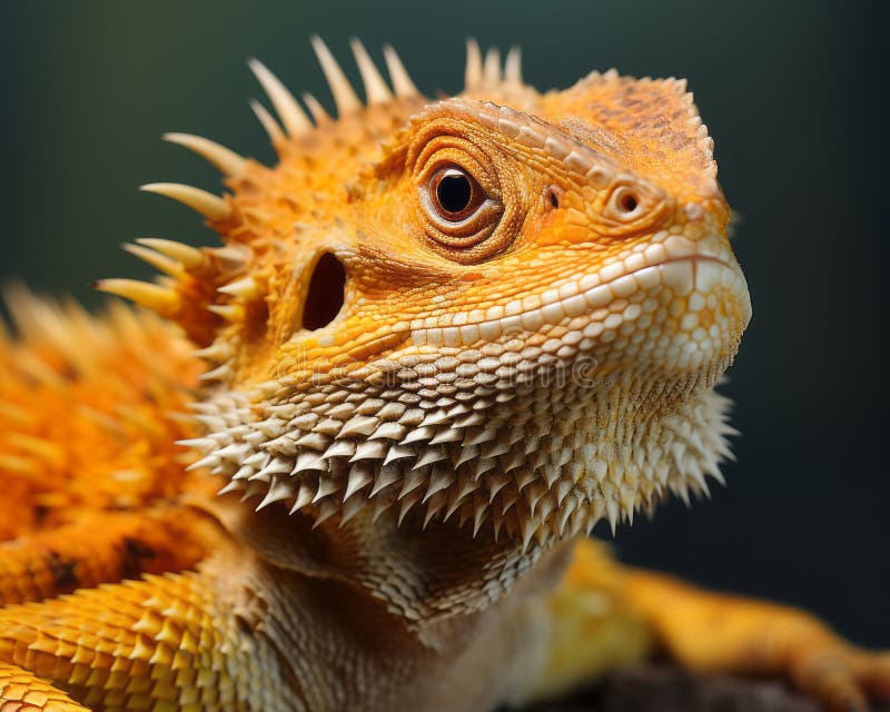 An Orange Lizard with Spikes on Its Head Stock Illustration ...