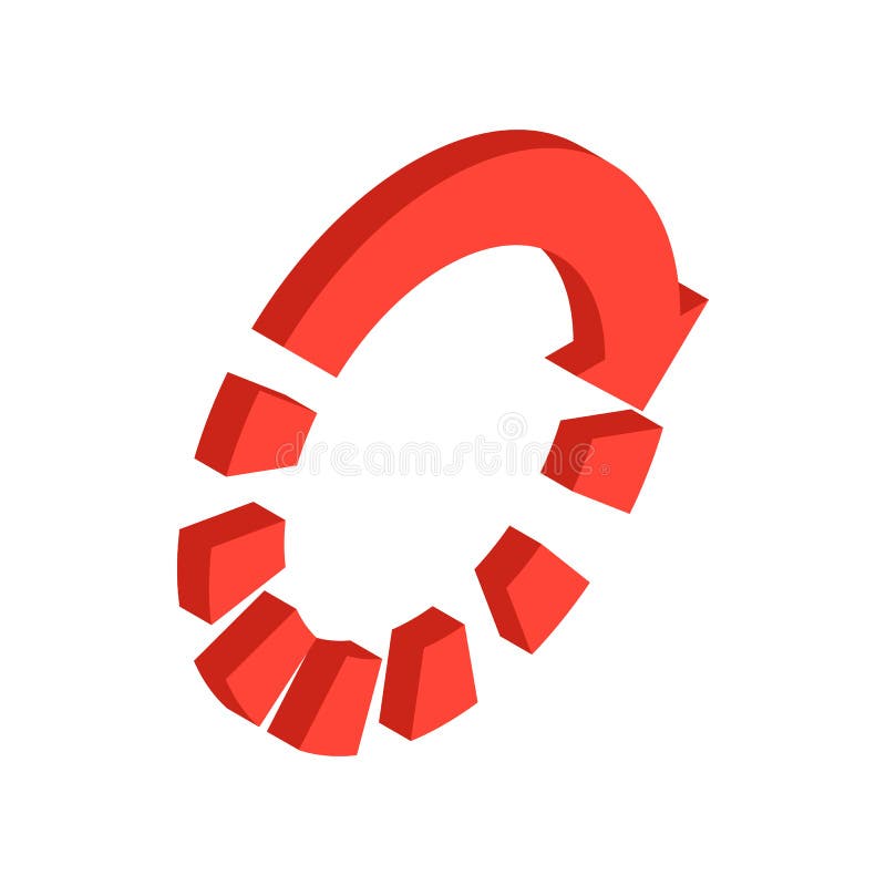 Loading Circle Sign Icon, Isometric 3d Style Stock Vector ...