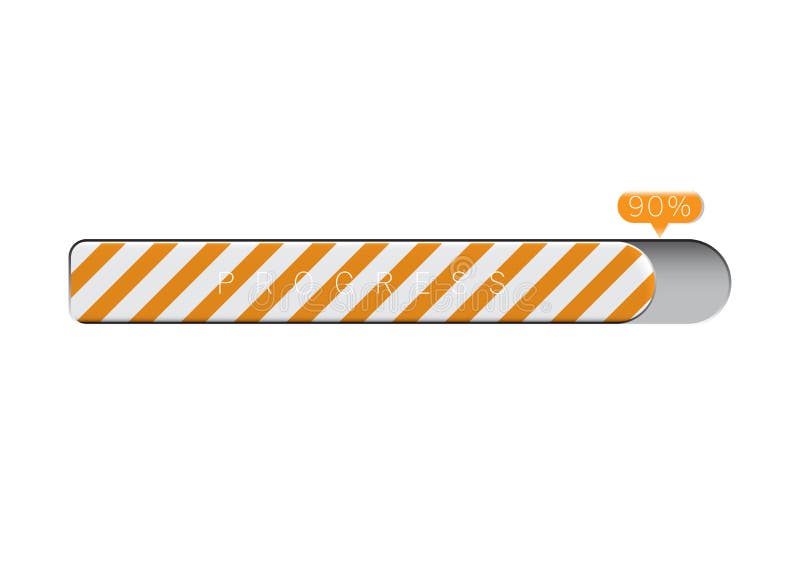 Orange Loading Circle Sign Icon Stock Illustration - Illustration of ...