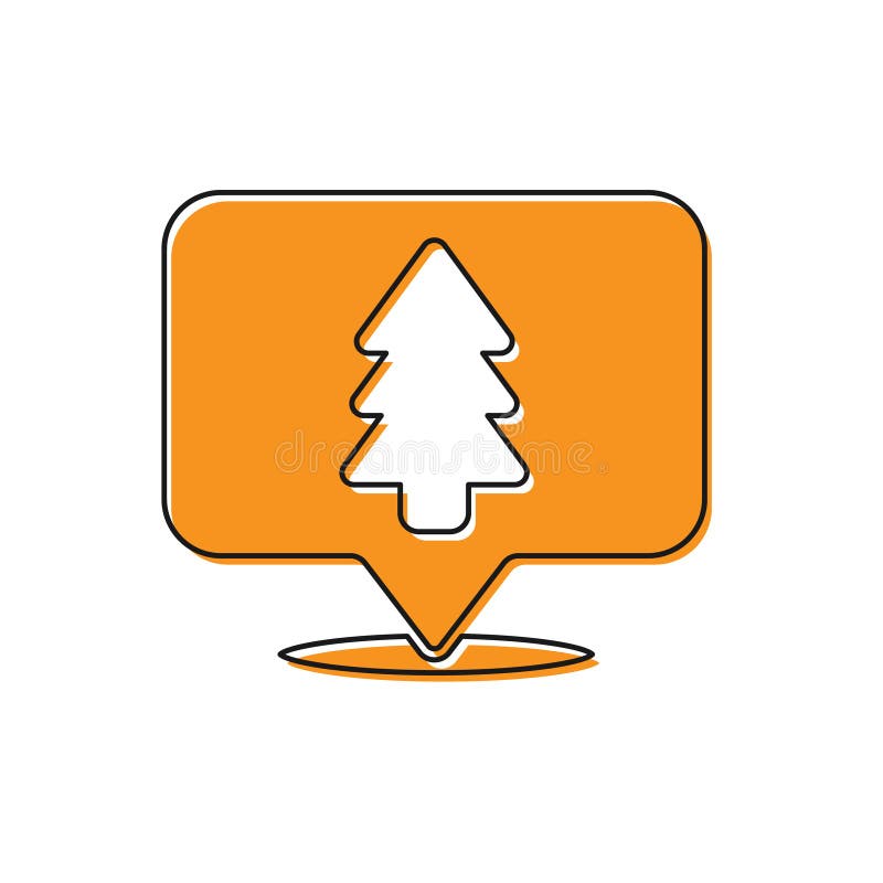 Orange Location of the Forest on a Map Icon Isolated on White ...