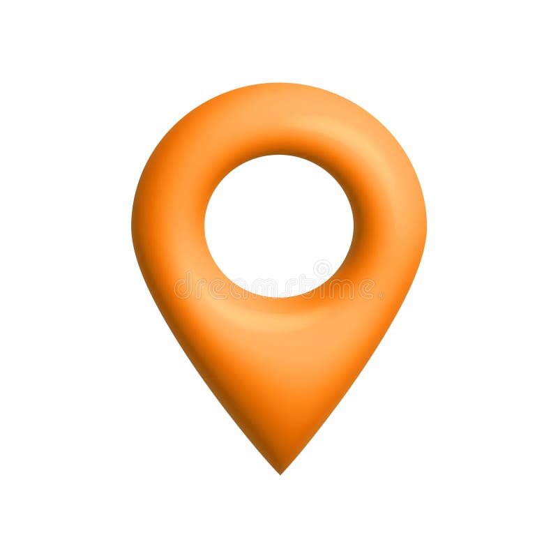 Orange Location Pin with Hollow Center for Navigation and Map ...