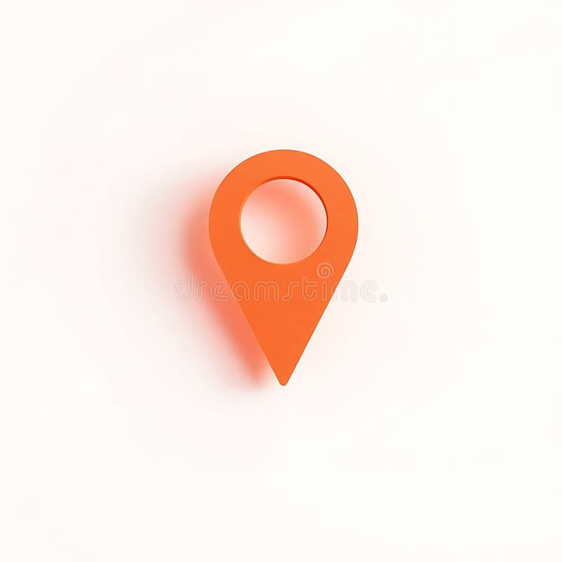Orange Location Pin Icon 3d Render Stock Illustration - Illustration of ...