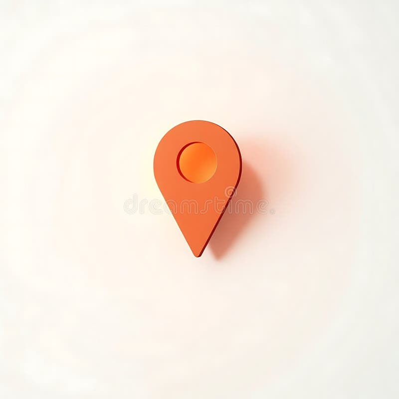 Orange Location Pin Icon Minimalist Design Stock Illustration - Illustration of resolution ...