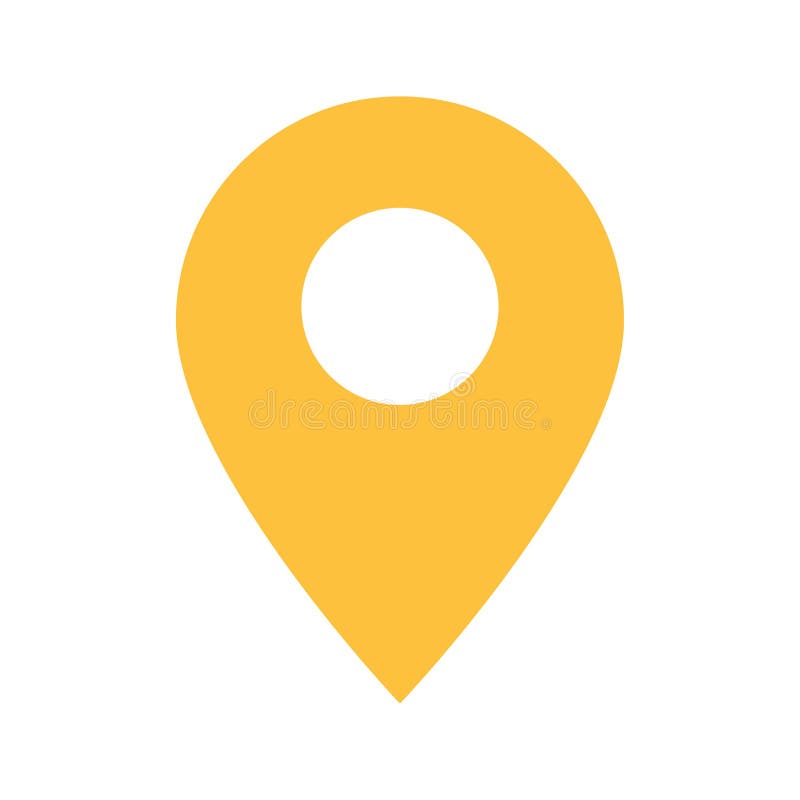 Orange Location Pin Icon with White Dot Stock Vector - Illustration of ...