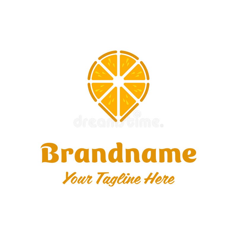 Orange Location Pin Logo, Symbolizing Freshness, Fun, and Creativity ...