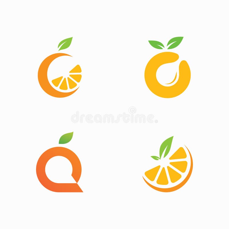 Orange Logo Design Symbol. Vector Illustration Stock Vector ...