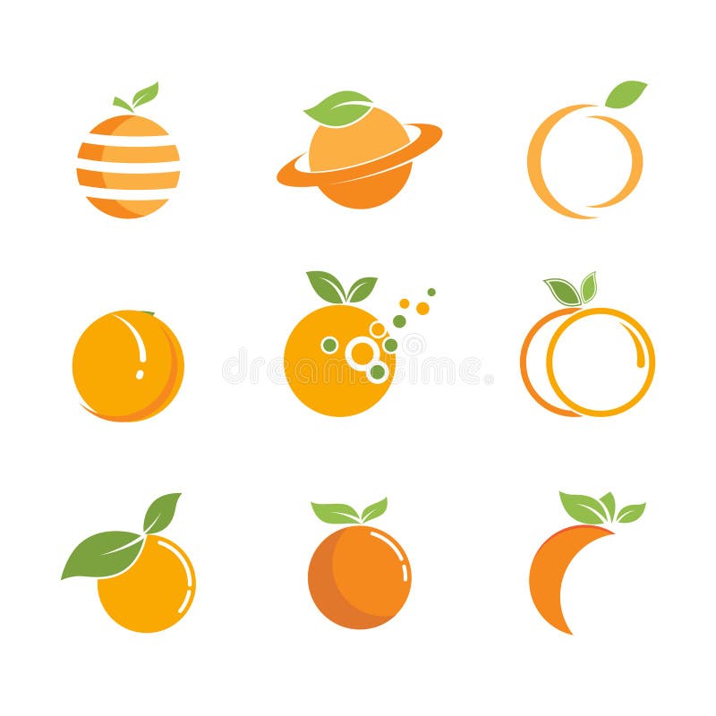 Orange Logo Design Vector Icon Illustration Design Stock Vector ...