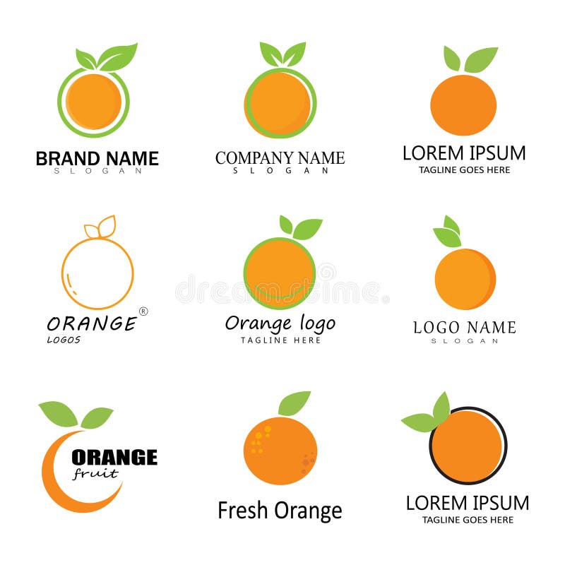 Orange Logo Design Vector Icon Illustration Design Stock Vector ...