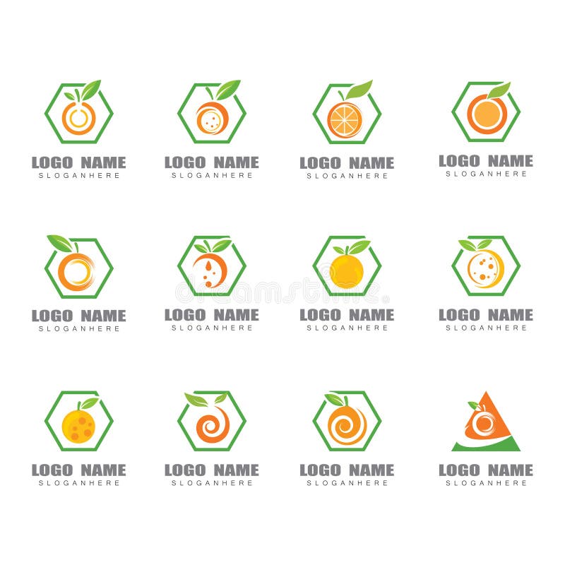 Orange Logo Design Vector Icon Illustration Design Stock Vector ...
