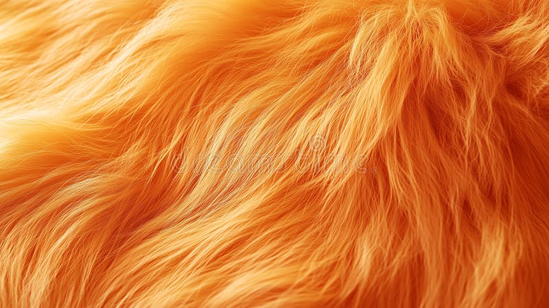 Orange Long Fiber Soft Fur Background. Wool Texture Stock Illustration ...
