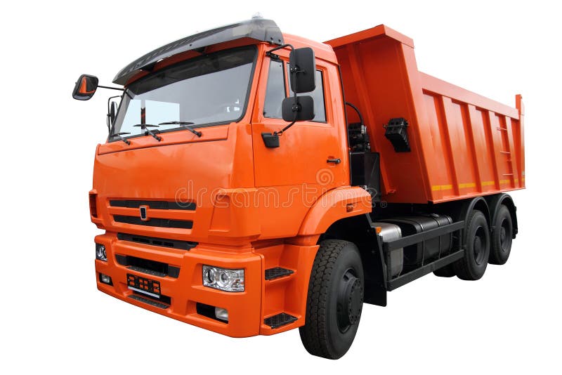 The orange lorry stock image. Image of diesel, auto, isolated - 37969875