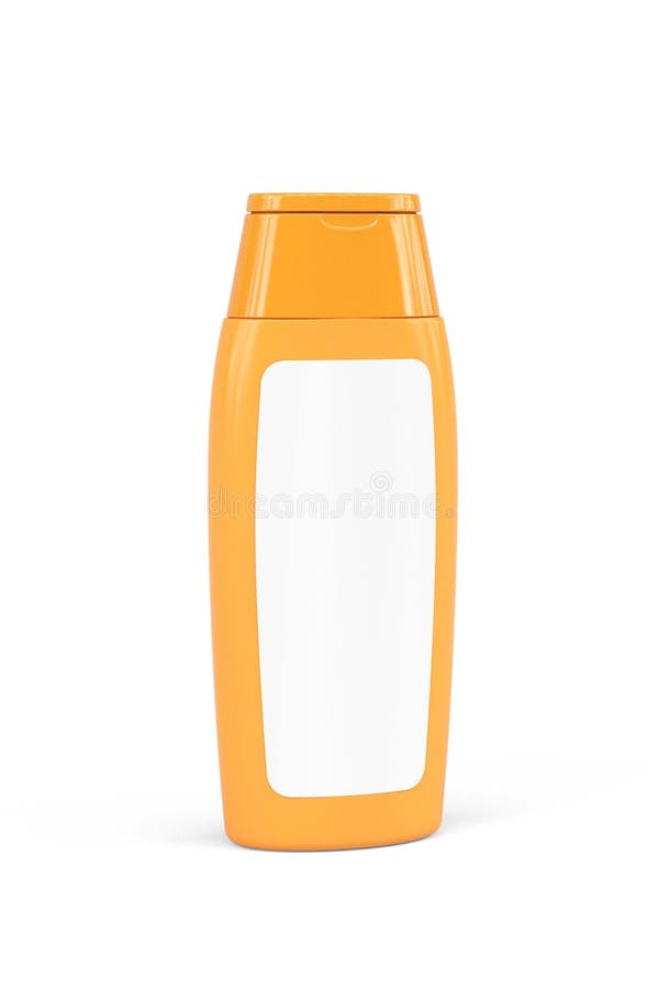 Orange Lotion Bottle Mockup Isolated on White - 3d Stock Illustration ...