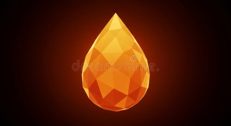 Orange Low Poly Liquid Drop on Dark Background Stock Illustration ...