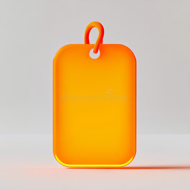 An Orange Luggage Tag with a Rope Attached To it Stock Illustration ...