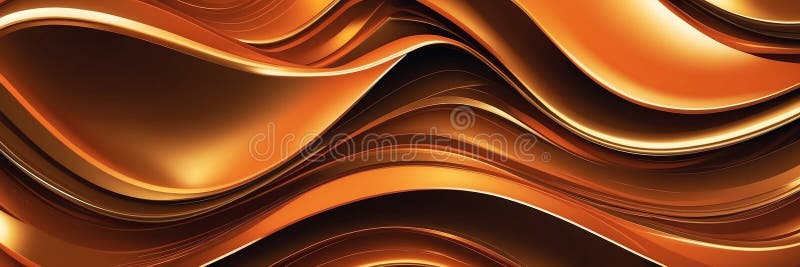 Orange Luxury Smooth Shiny Metal Theme Curves Pattern Abstract Ai ...