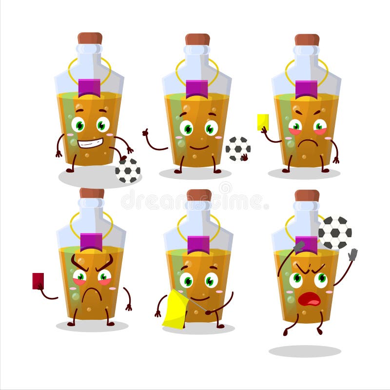 Orange Magic Potion Cartoon Character Working As a Football Referee ...