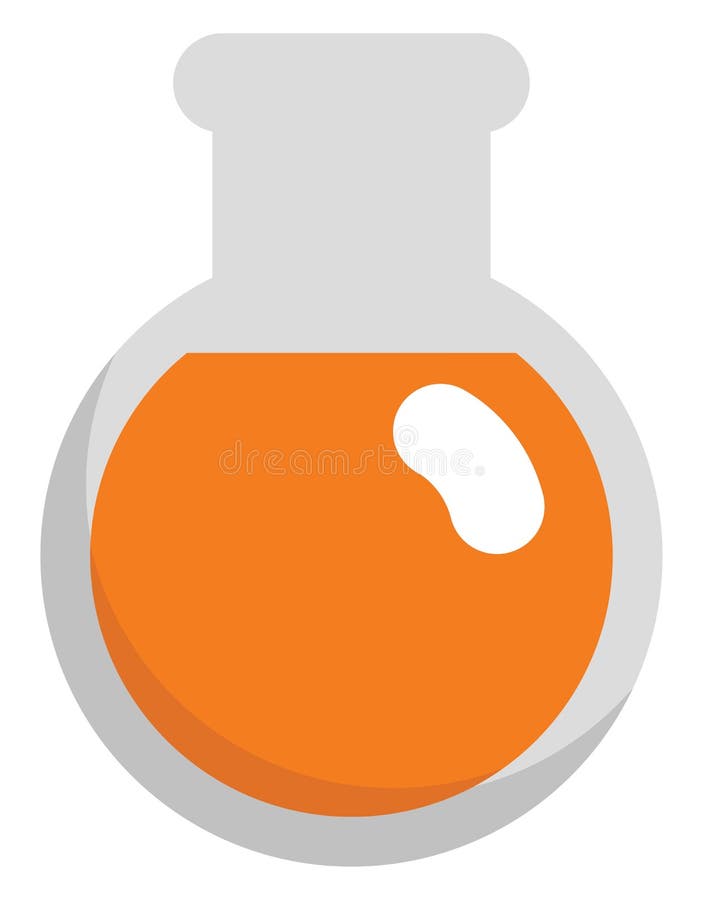 Orange magic potion, icon stock vector. Illustration of white - 261069705