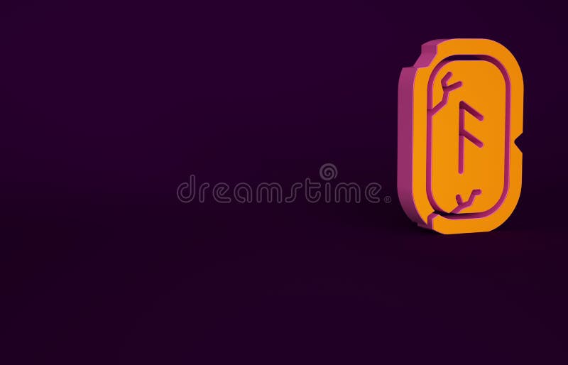 Orange Magic Runes Icon Isolated on Purple Background. Minimalism ...