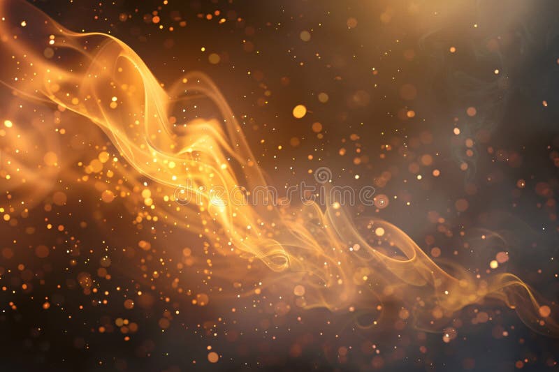 An Orange Magic Smoke Effect with Light and Sparkles Flowing from a ...