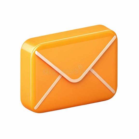 Orange Mail Envelope with Glossy Finish for Digital Communication ...