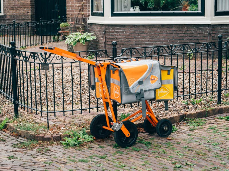 Orange Mail Transportation Carriage Device Used by Post NL Mail, Parcel ...