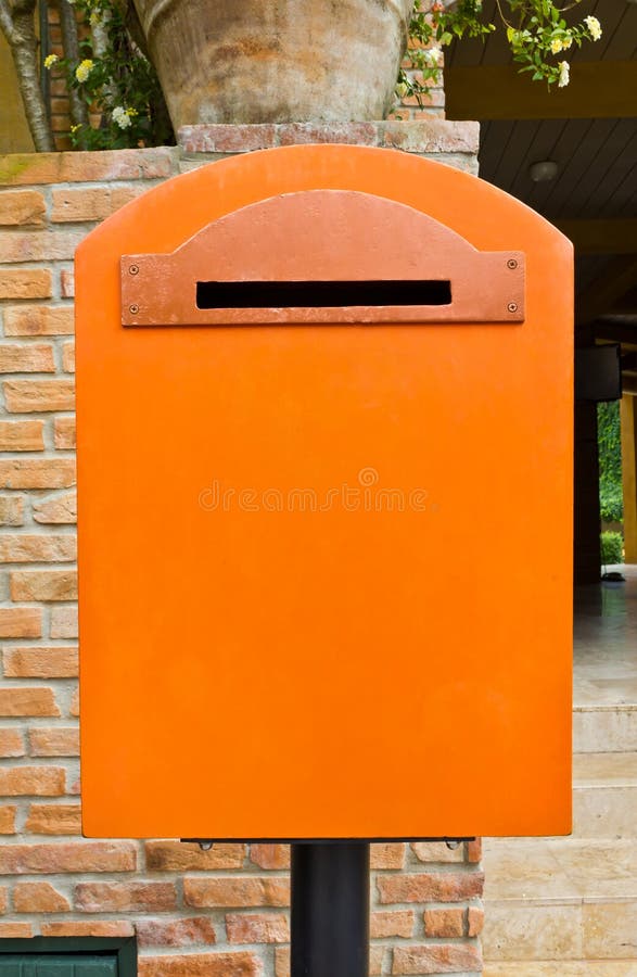 Orange Mailbox stock photo. Image of correspondance, office - 57553106
