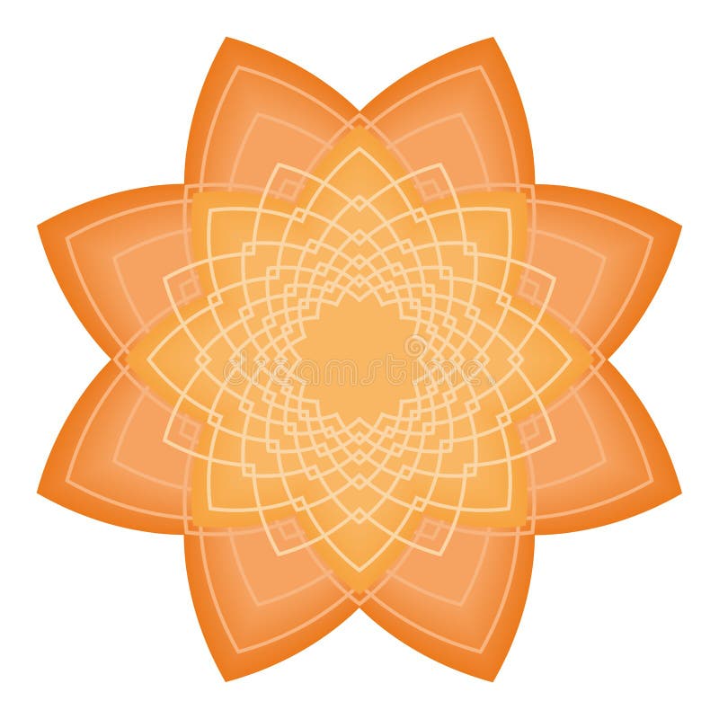 Orange mandala design stock vector. Illustration of coloring - 254945595