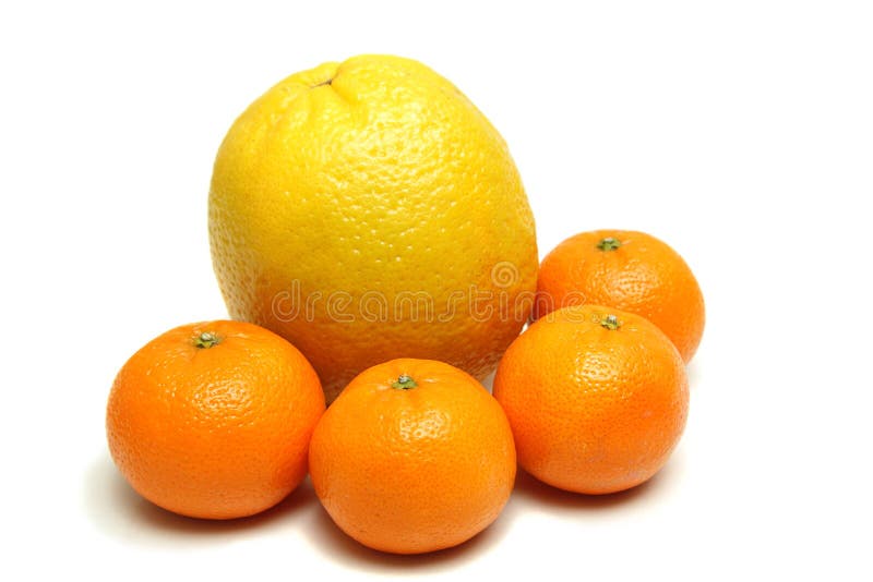 Orange and Mandarins Isolated Stock Image - Image of food, isolate ...