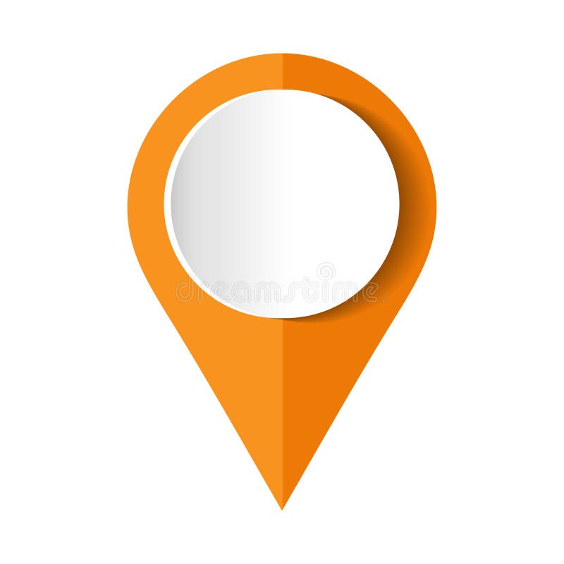 Orange Map Pin. Concept of Global Coordinate, Dot, Needle Tip, Ui. Map ...