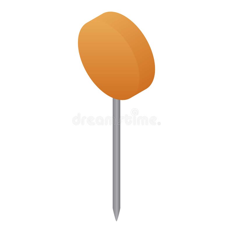 Orange Map Pin Icon, Isometric Style Stock Vector - Illustration of ...