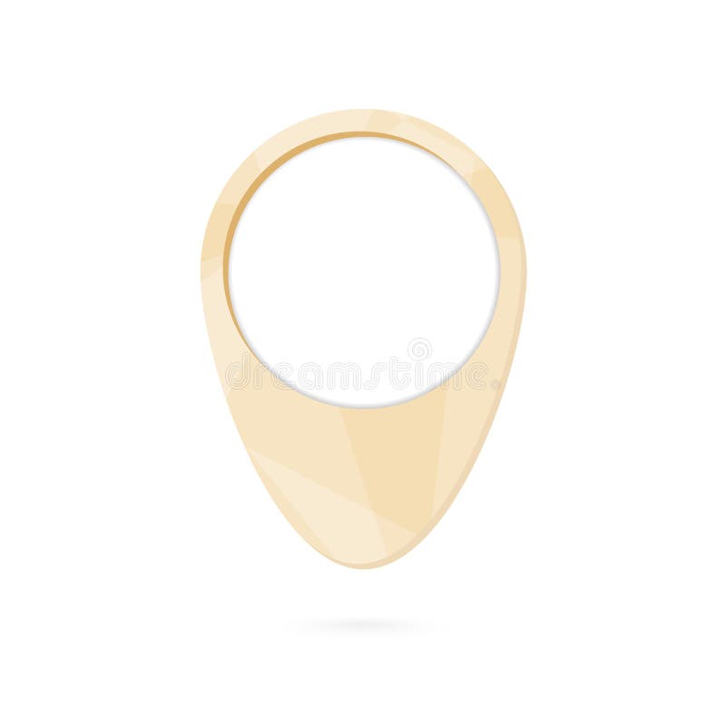 Orange Map Point Symbol. Map Marker with Shadow Stock Vector ...