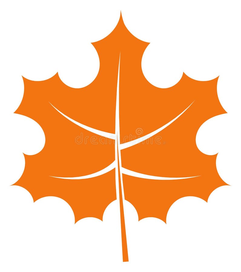Orange Maple Leaf. Autumn Sign Stock Illustration - Illustration of ...