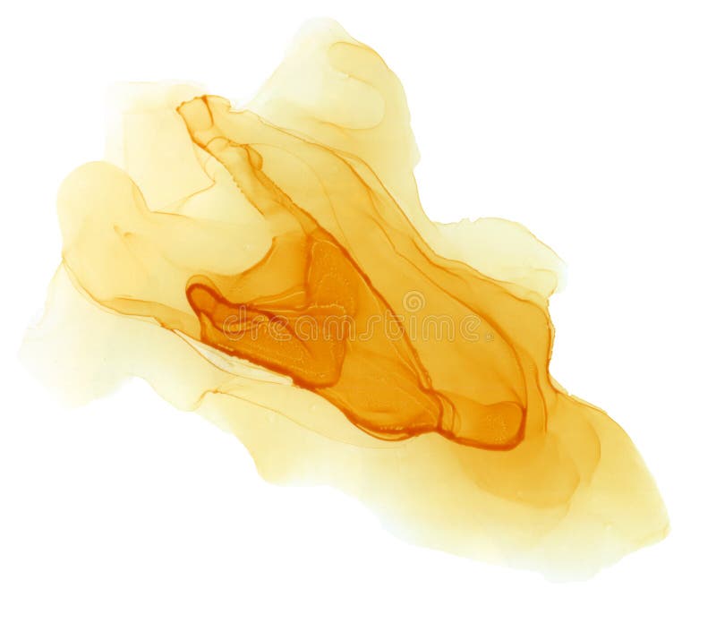 Orange Marbled Ink Shape Isolated on White Stock Illustration ...